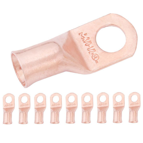 GetUSCart- SELTERM 10pcs 3/0 AWG - 1/2" Stud - Battery Lugs, Heavy Duty Wire Lugs, Ring ...