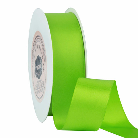 GetUSCart- VATIN 1 inch Double Faced Polyester Satin Ribbon Apple Green ...