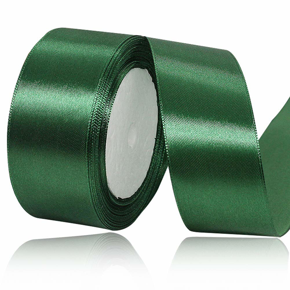 GetUSCart- Solid Color Dark Green Satin Ribbon, 1-1/2 Inches x 25 Yards ...