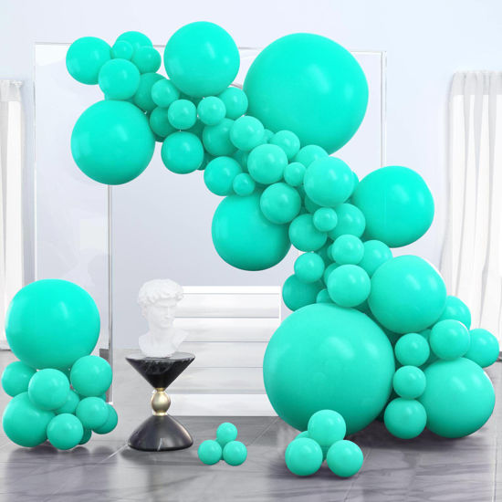 GetUSCart- PartyWoo Teal Balloons, 100 pcs Teal Blue Balloons Different Sizes Pack of 36 Inch 18 ...