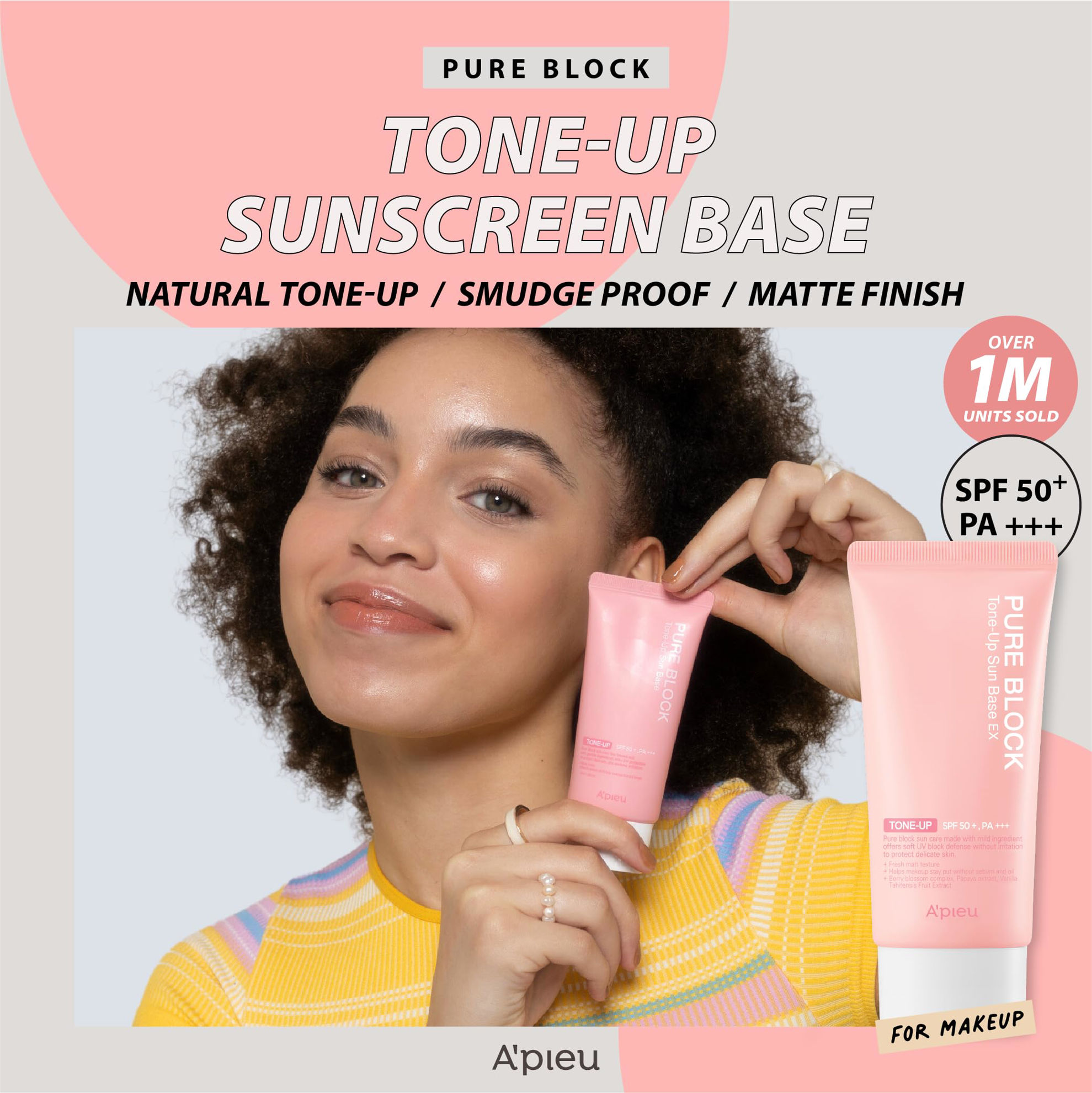 GetUSCart- A'PIEU Pure Block Tone Up Sunscreen Base SPF50+/PA+++ 50ml ...