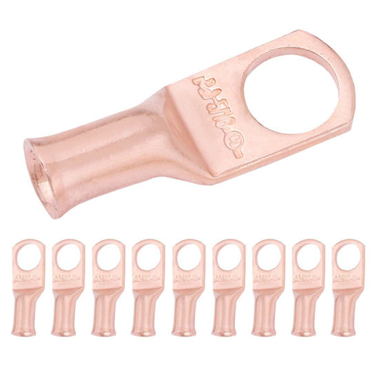 GetUSCart- SELTERM 10pcs 8 AWG - 5/16" Stud - Battery Lugs, Heavy Duty Wire Lugs, Ring Terminals ...