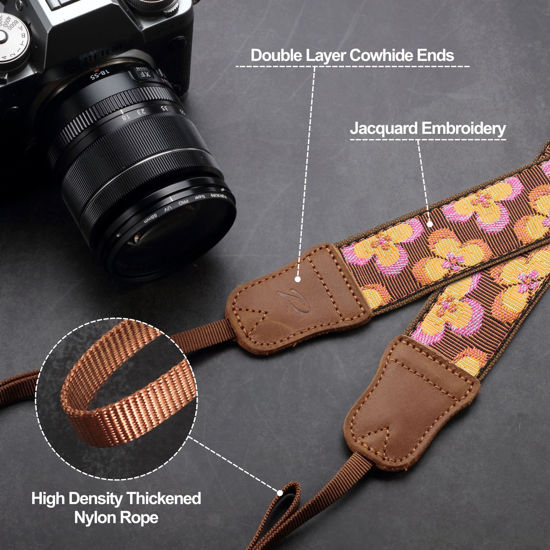 GetUSCart- Camera Strap - 1.5" Cowhide Head Shoulder Neck Strap ,Retro ...