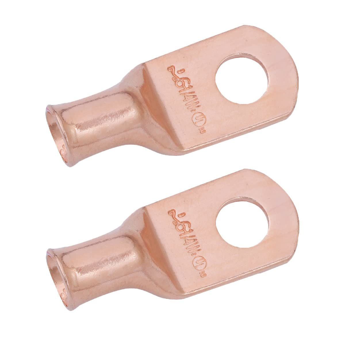 GetUSCart- SELTERM 2pcs 6 AWG 1/4" Stud (Wide Pad) Copper Wire Lugs, Battery Lugs,Ring Terminals ...