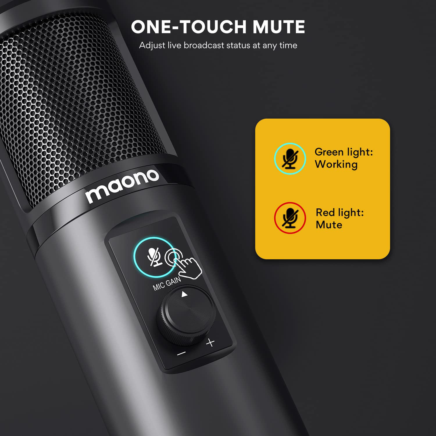 GetUSCart- MAONO USB Microphone, Professional Condenser Computer PC Mic ...