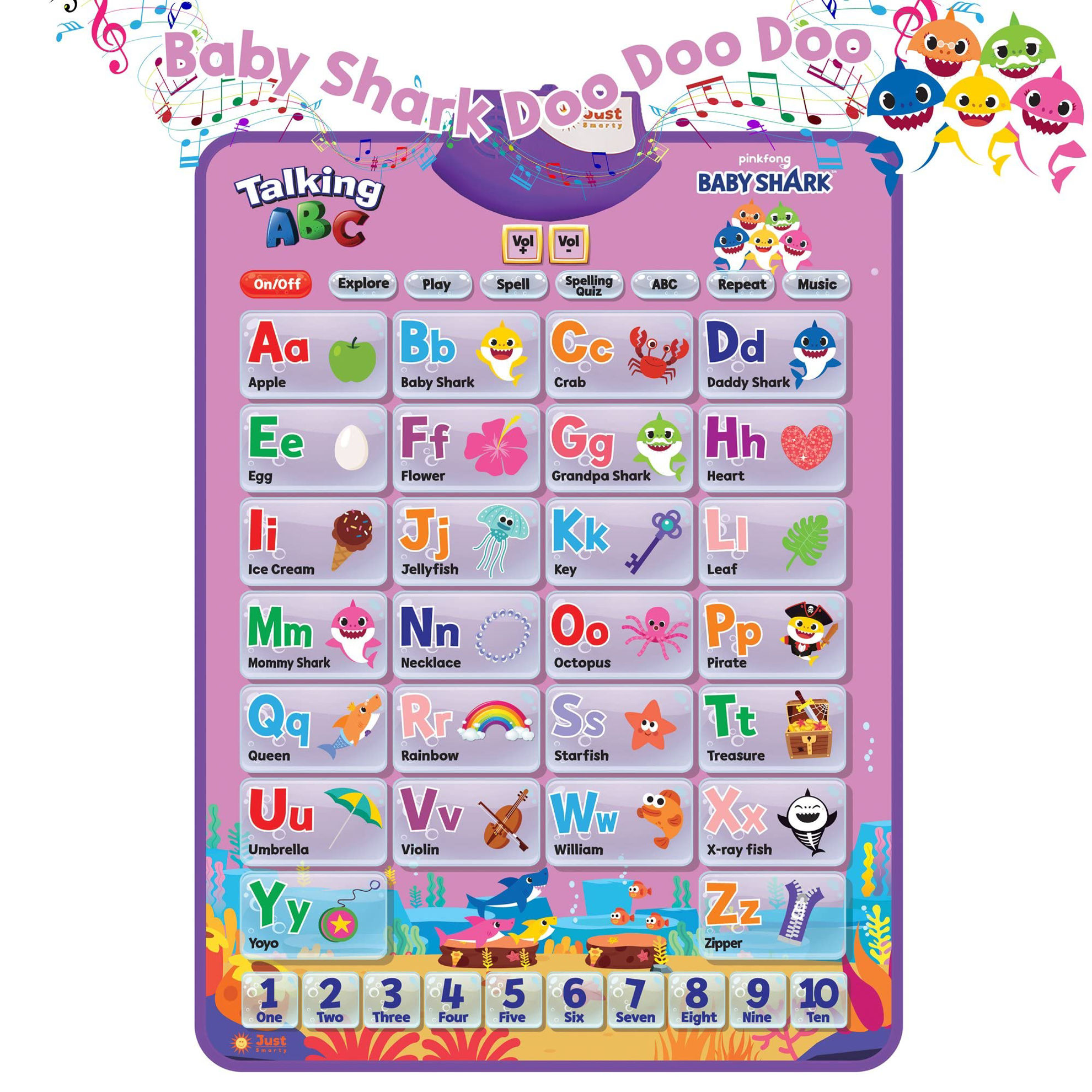 GetUSCart- Pinkfong Baby Shark Alphabet & Number Learning Toy Set for ...