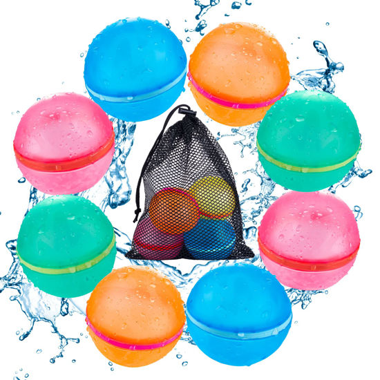 GetUSCart- TIZIKCON Reusable Water Balloons with Mesh Bag, Latex-Free ...