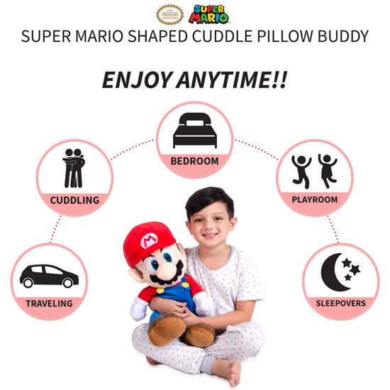 GetUSCart- Super Mario Kids Bedding Super Soft Plush Cuddle Pillow ...