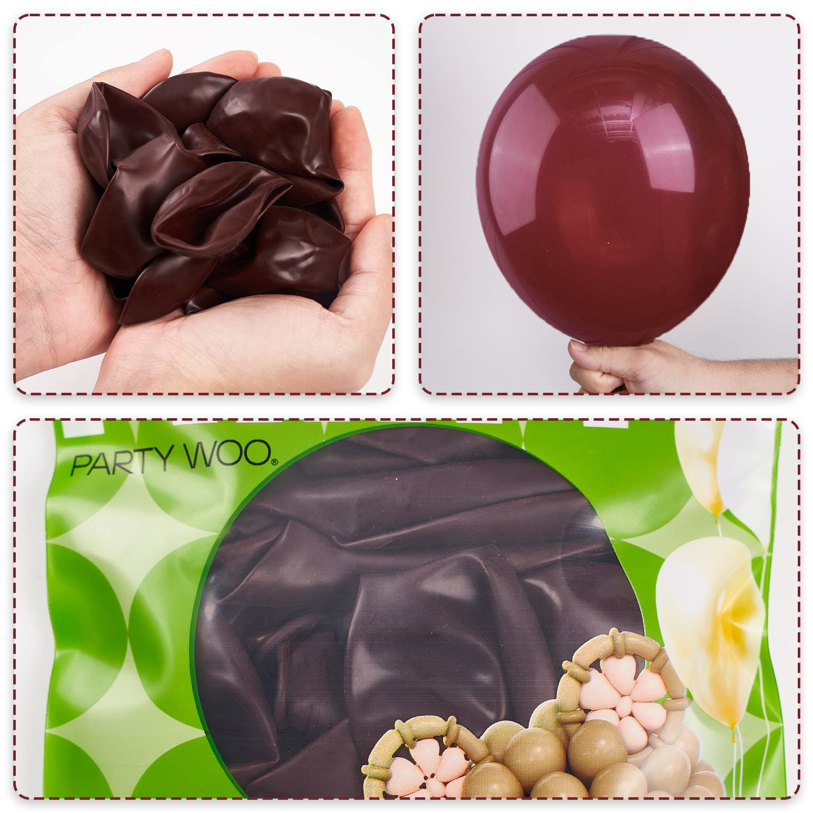 GetUSCart- PartyWoo Retro Red Balloons, 50 pcs 12 Inch Burgundy ...