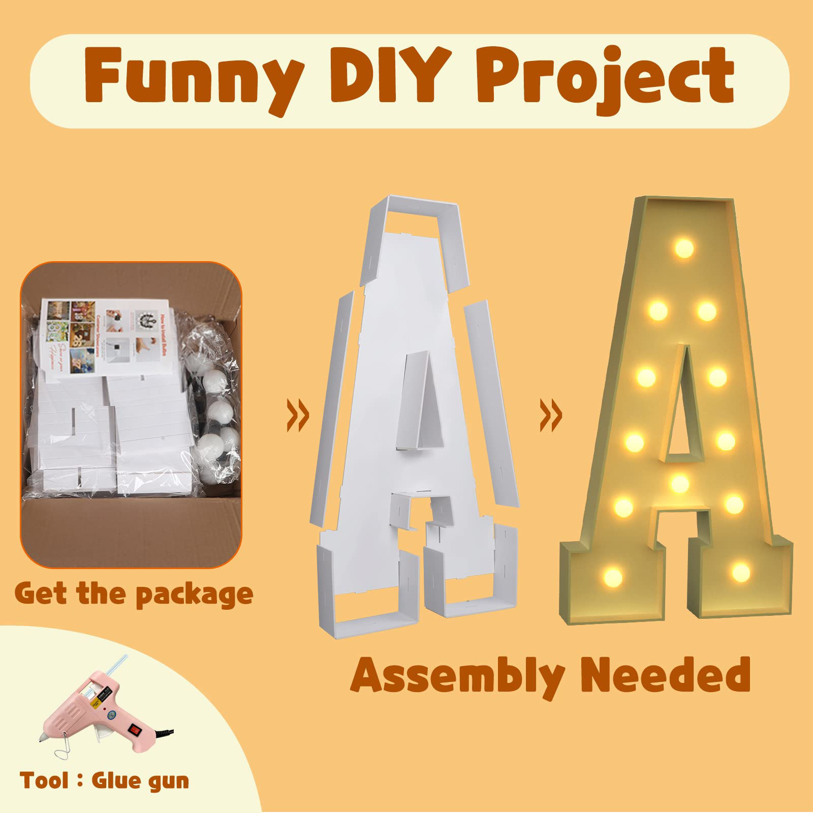 GetUSCart- imprsv 4FT Marquee Light Up Letters, Large Light Up Letters ...