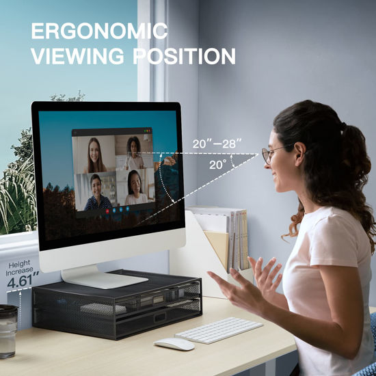 GetUSCart- Monitor Stand with Drawer, Monitor Stand, Monitor Riser Mesh ...