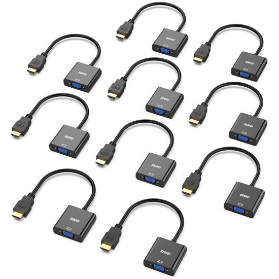 GetUSCart- BENFEI HDMI to VGA, 10 Pack, Gold-Plated HDMI to VGA Adapter ...
