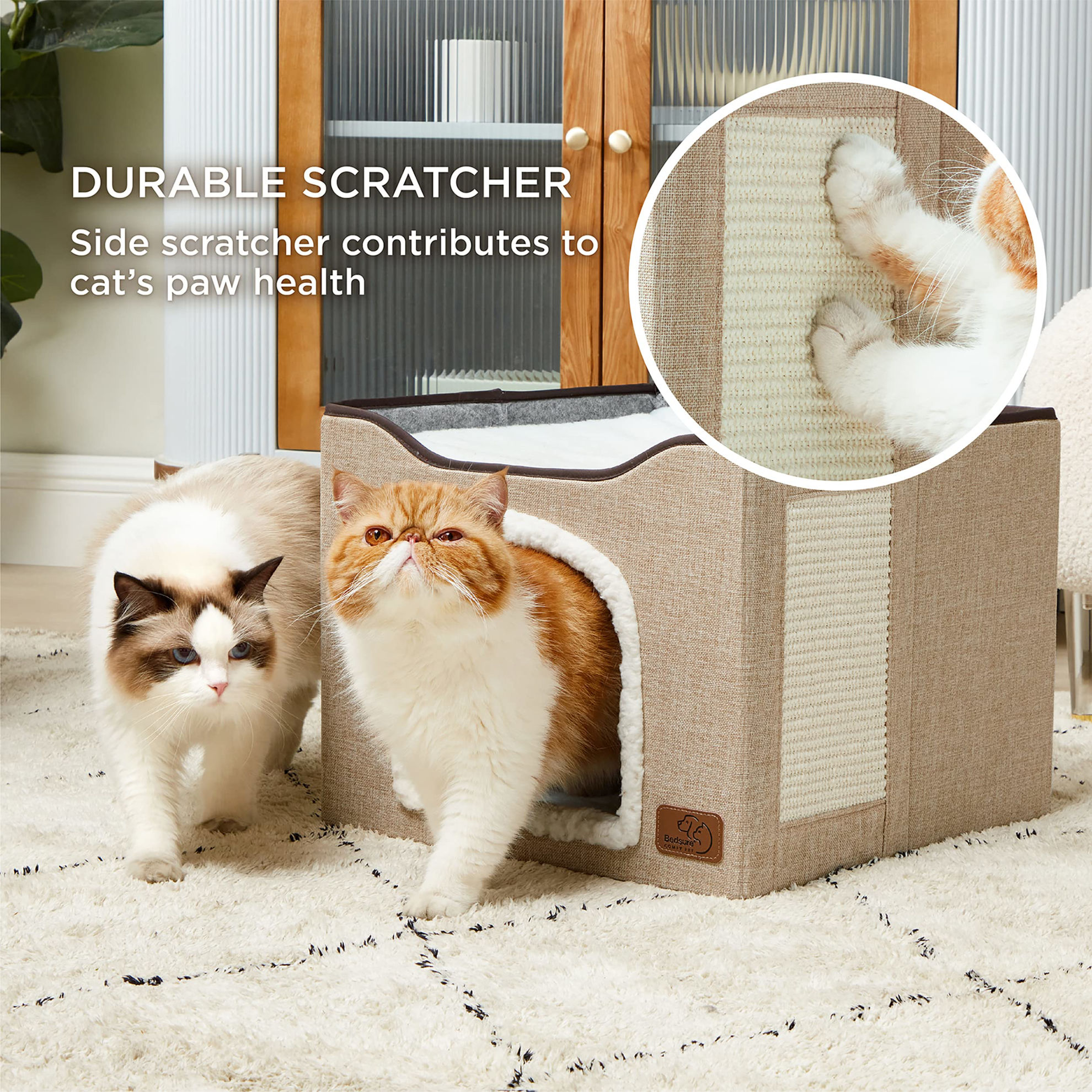 GetUSCart- Bedsure Cat Beds for Indoor Cats - Large Cat Cave for Pet ...