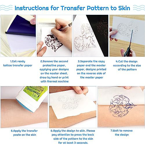 GetUSCart- Tattoo Transfer Paper, Cridoz 35 Sheets Stencil Transfer ...