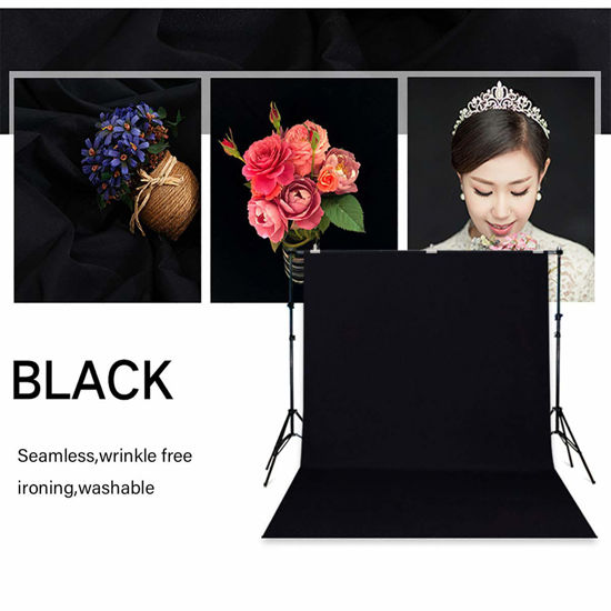 GetUSCart- HMTfoto Background Solid Black Backdrop Muslin Portrait ...