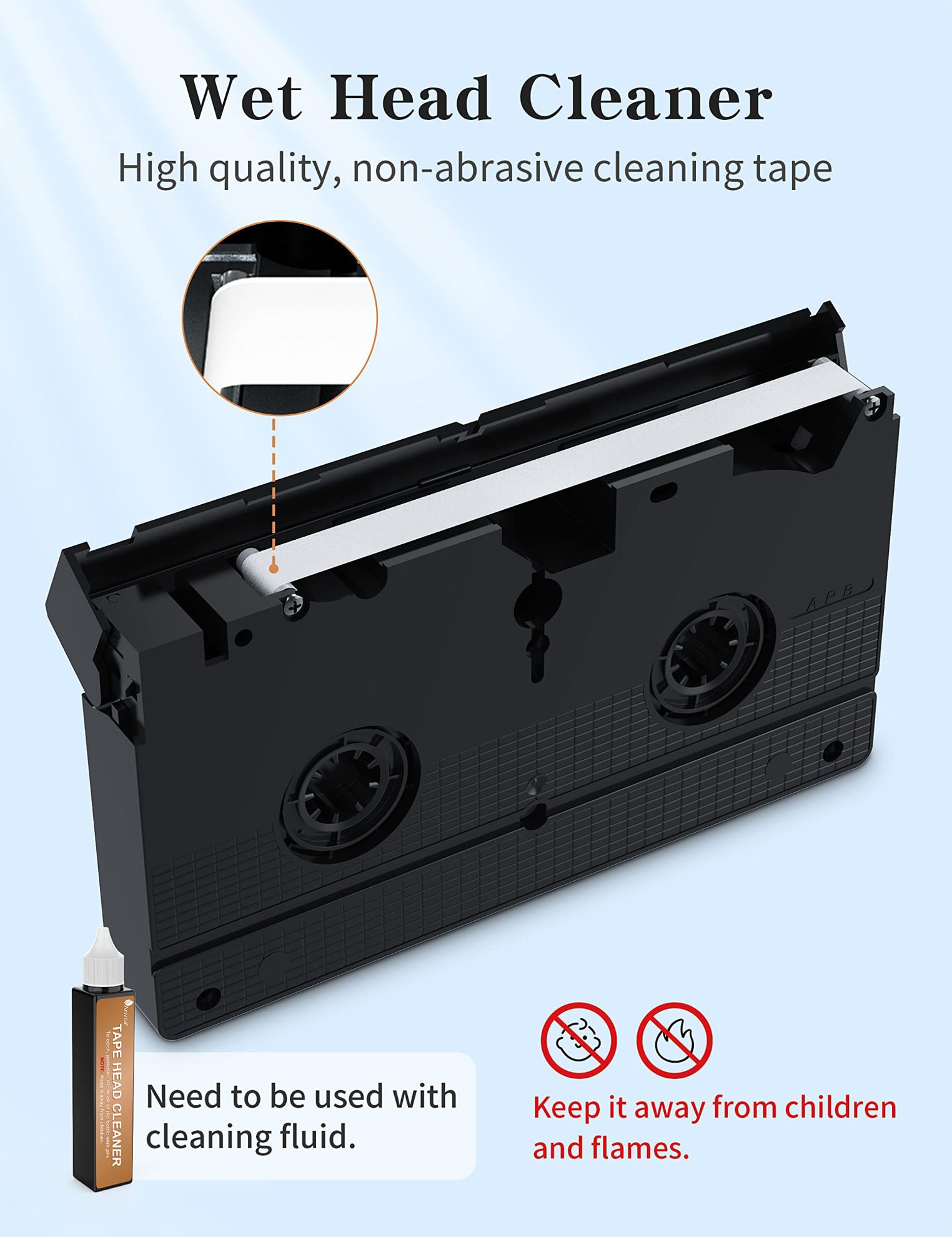 GetUSCart- Arsvita VHS/VCR Head Cleaner Tape, Video Head Cleaning Kit ...