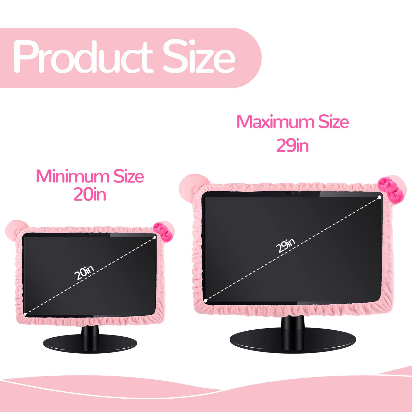 GetUSCart- Remagr 2 Pcs 20''-29'' Kawaii Computer Monitor Cover with ...