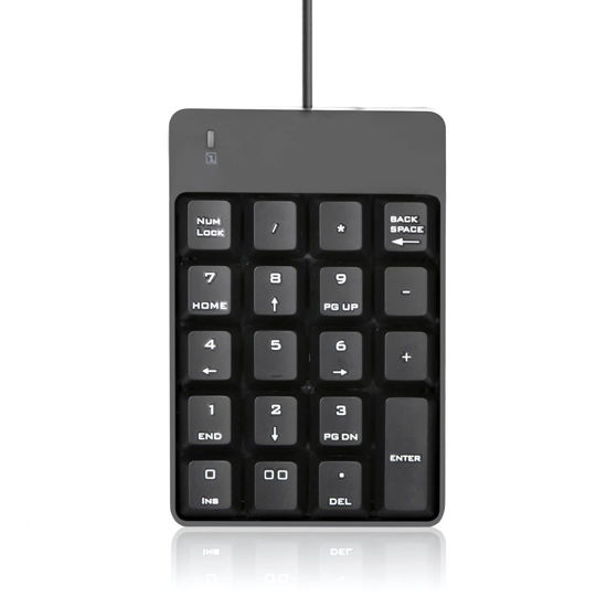 GetUSCart- Wired Number Pad, USB Numeric Keypad 19 Key Number Keypad Keyboard for Laptop PC ...
