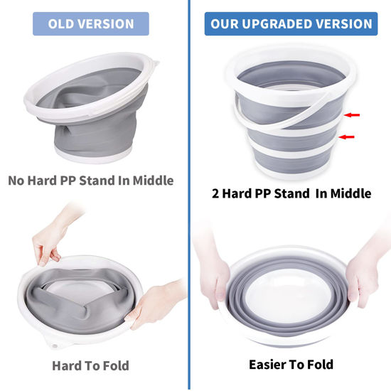 GetUSCart- 2 Pack Collapsible Buckets 10L 2.6 Gallon Cleaning Bucket ...