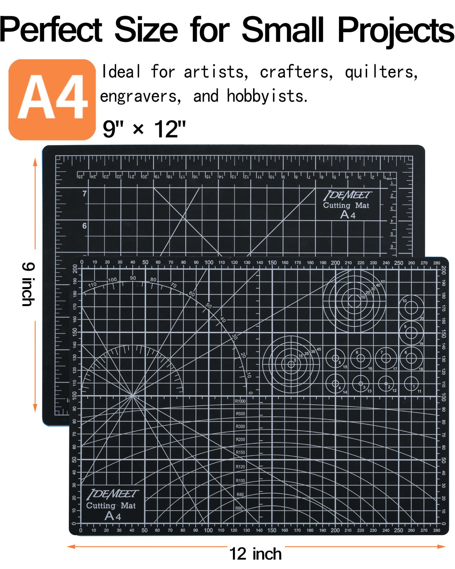 GetUSCart- Thickened 9"x12" Self Healing Cutting Mat, Idemeet Rotary ...