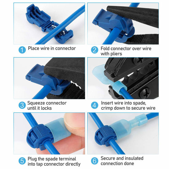 GetUSCart- TICONN 120pcs T-Tap Wire Connectors, Self-Stripping Quick ...