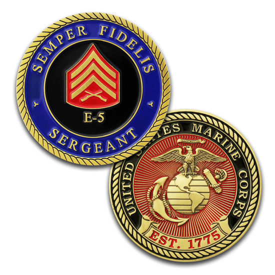 GetUSCart- Marine Corps E5 Challenge Coin! USMC SGT Rank Military Coin ...