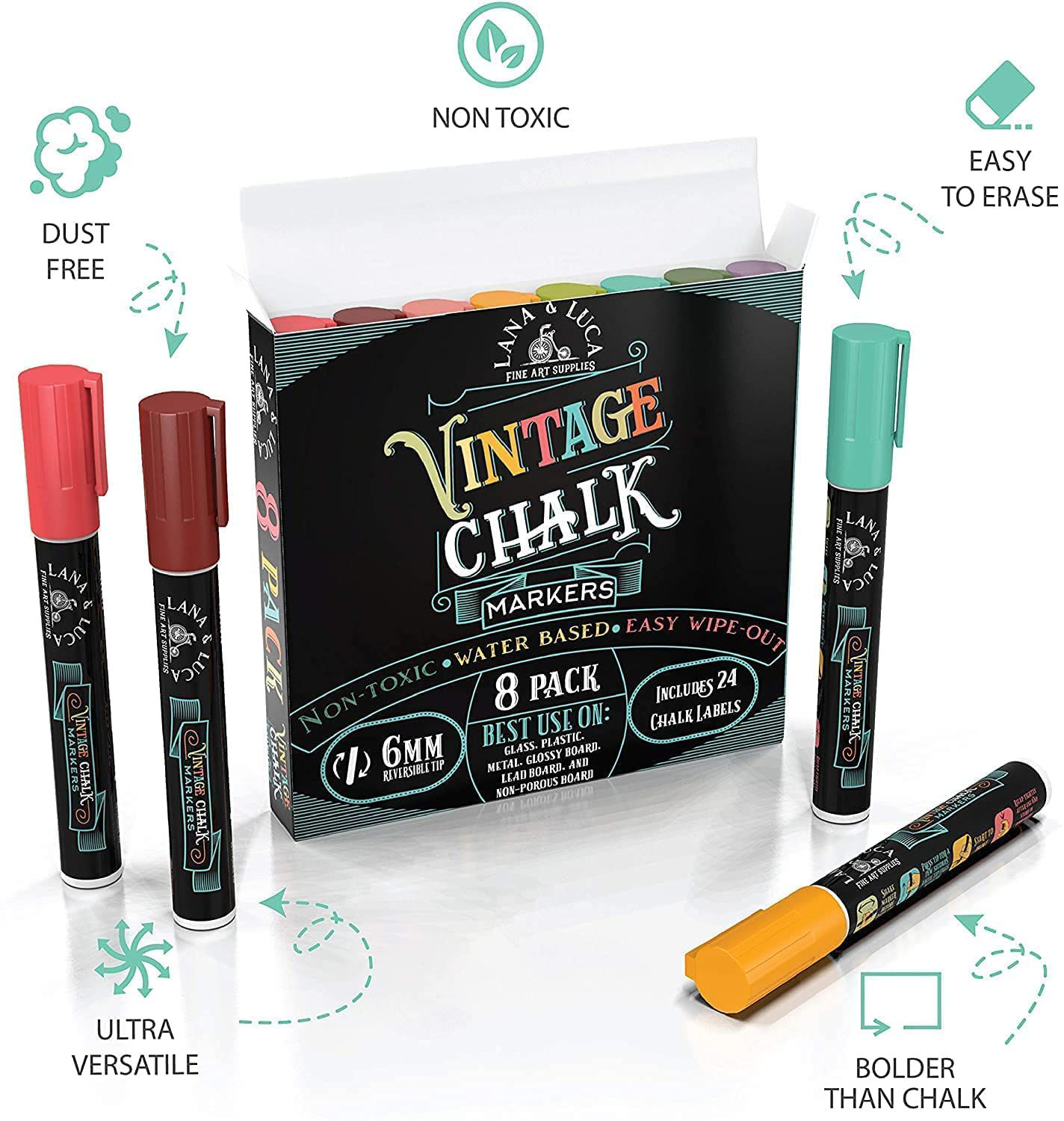 GetUSCart- LANA & LUCA Liquid Chalk Markers - Wet Erase Marker Pens ...
