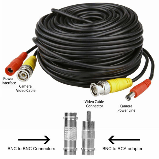 GetUSCart- HISVISION 4 Pack 100ft BNC Video Power Cable, Security ...