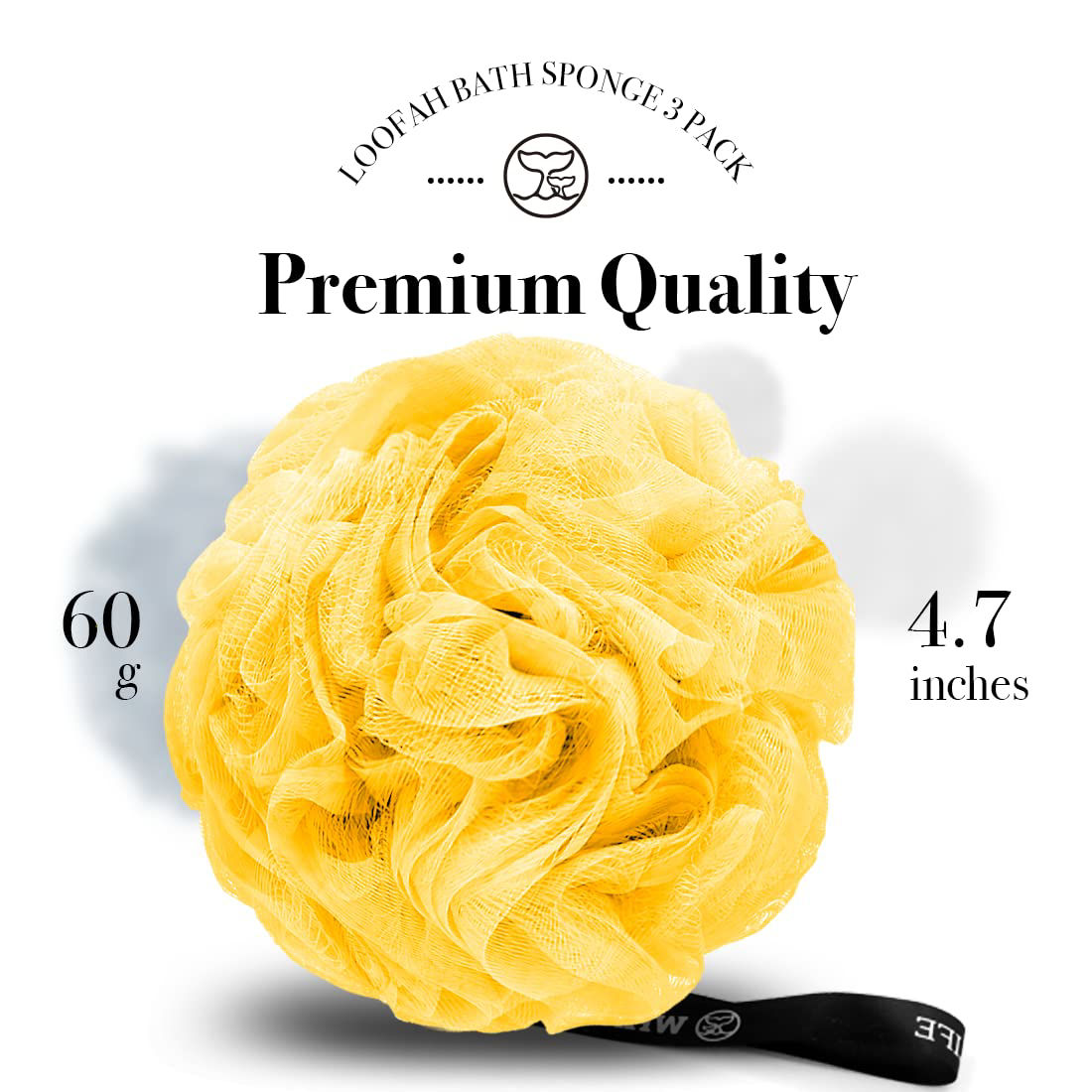 GetUSCart- Loofah Sponge Bath Sponge for Women Men 4 Pack (Blue Yellow ...