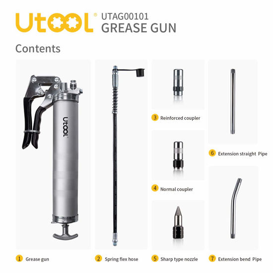 GetUSCart- UTOOL Grease Gun, 8000 PSI Heavy Duty Pistol Grip Grease Gun ...