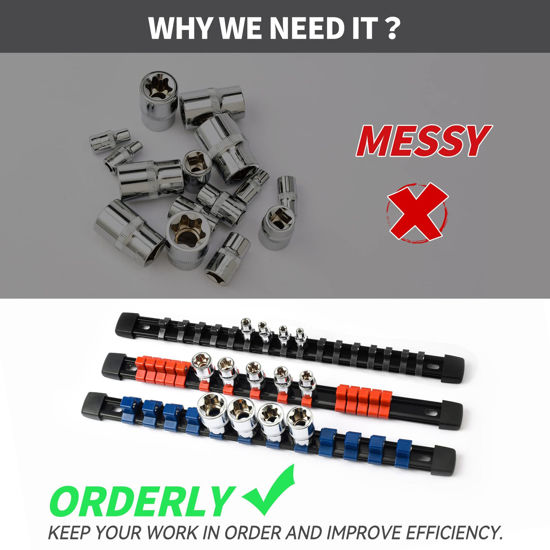 GetUSCart- ALOANES 9 PC ABS Socket Organizer, 1/2 inch, 3/8 inch and 1/ ...