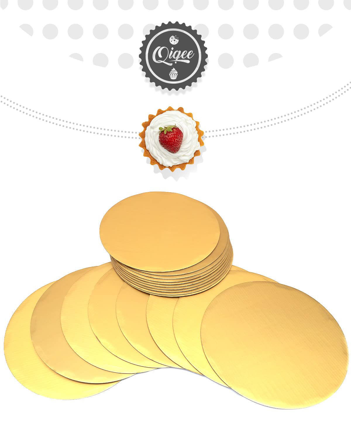 GetUSCart- 10 Inch Gold Cake Boards Round 40-Packs Circles Rounds Base ...