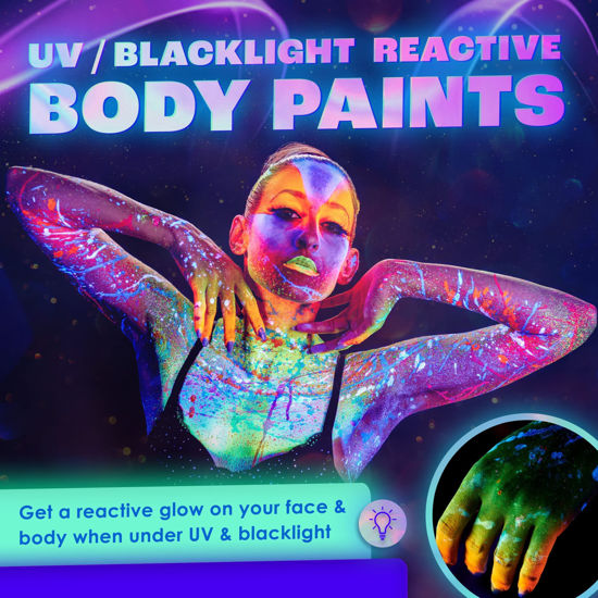 GetUSCart- Neon Nights UV Body Paint Set | Blacklight Glow Makeup Kit ...