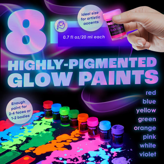 GetUSCart- Neon Nights UV Body Paint Set | Blacklight Glow Makeup Kit ...