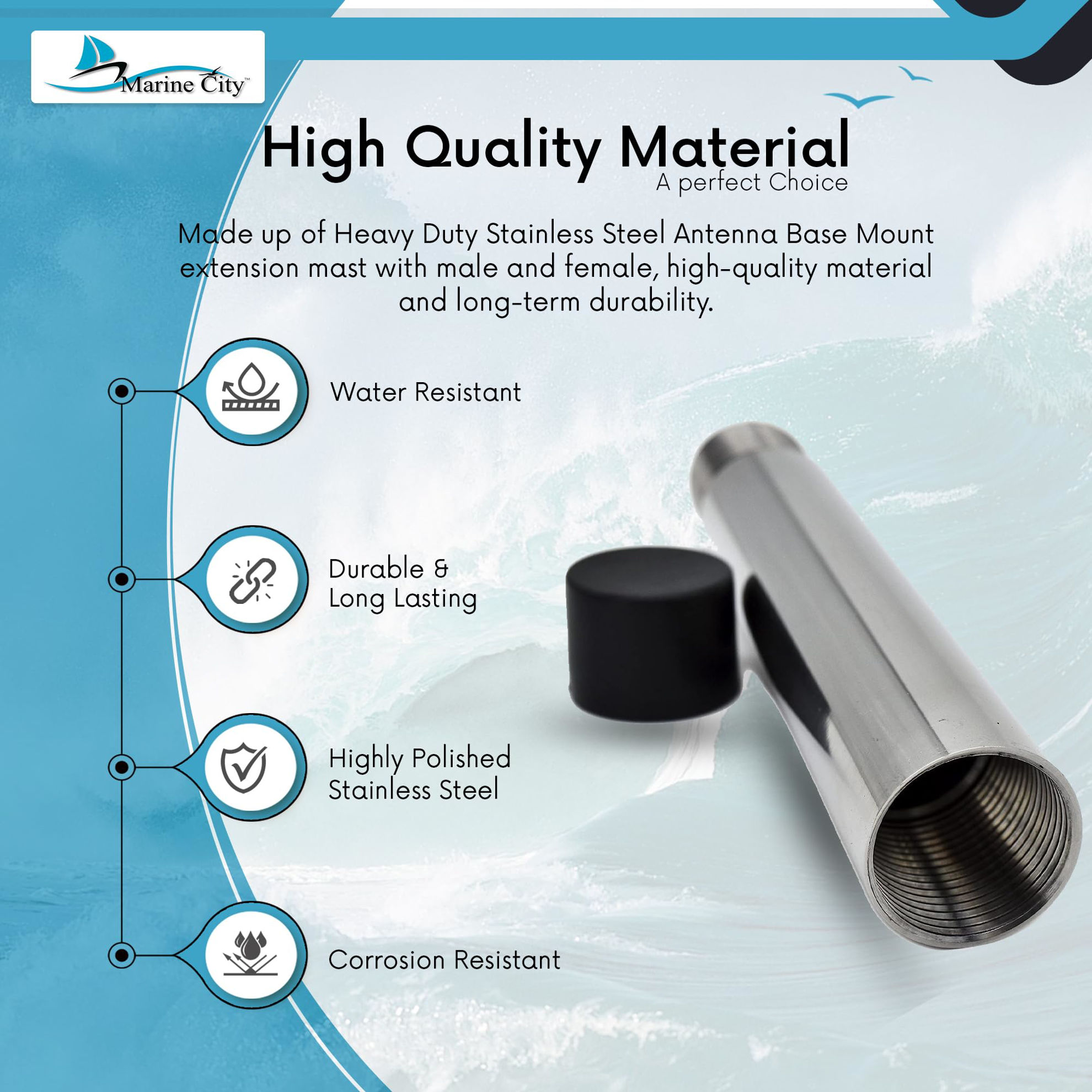 GetUSCart- MARINE CITY 304 Grade Stainless Steel Heavy Duty 6 Inches ...