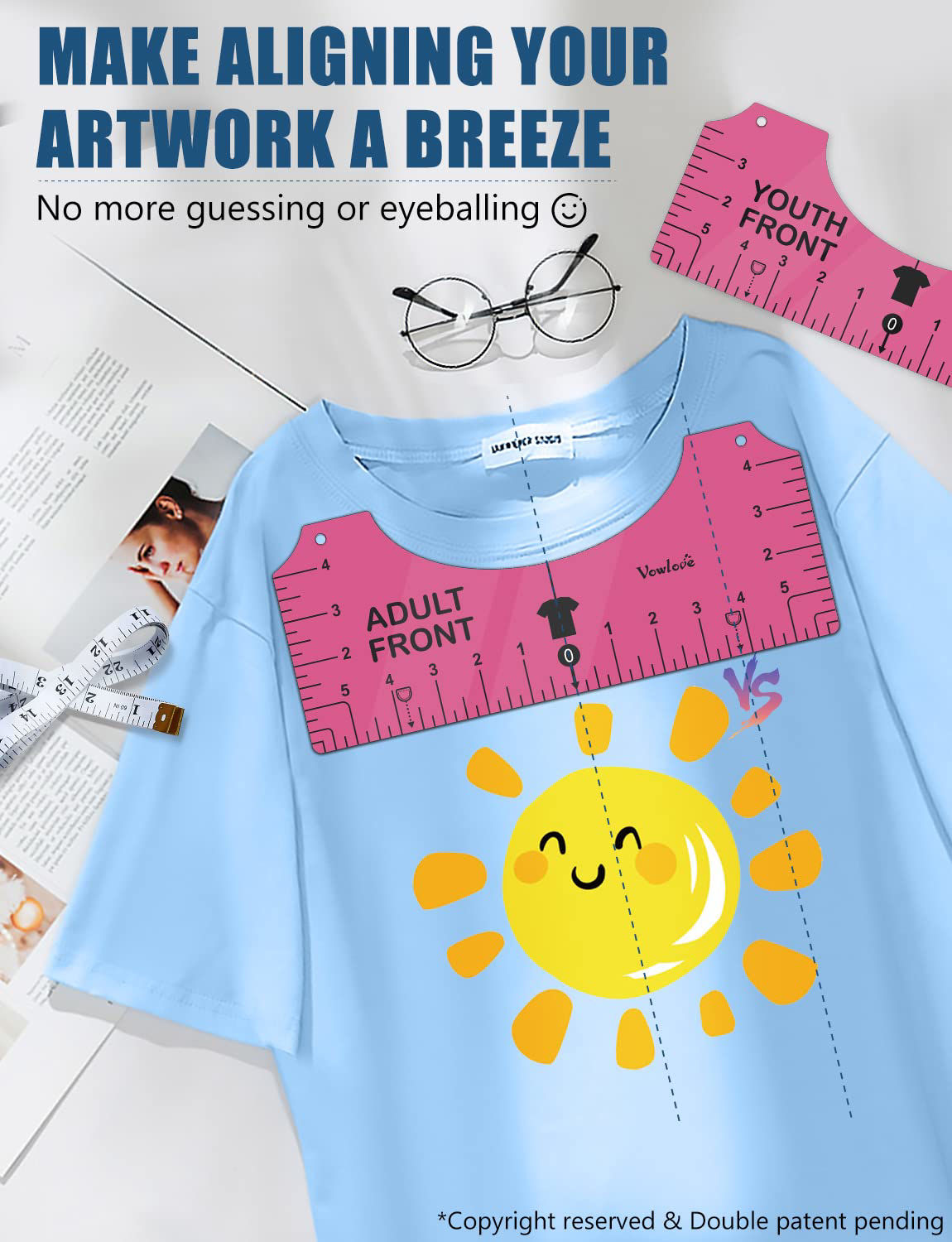 GetUSCart- Tshirt Ruler Guide for Vinyl Alignment: T Shirt Rulers to ...