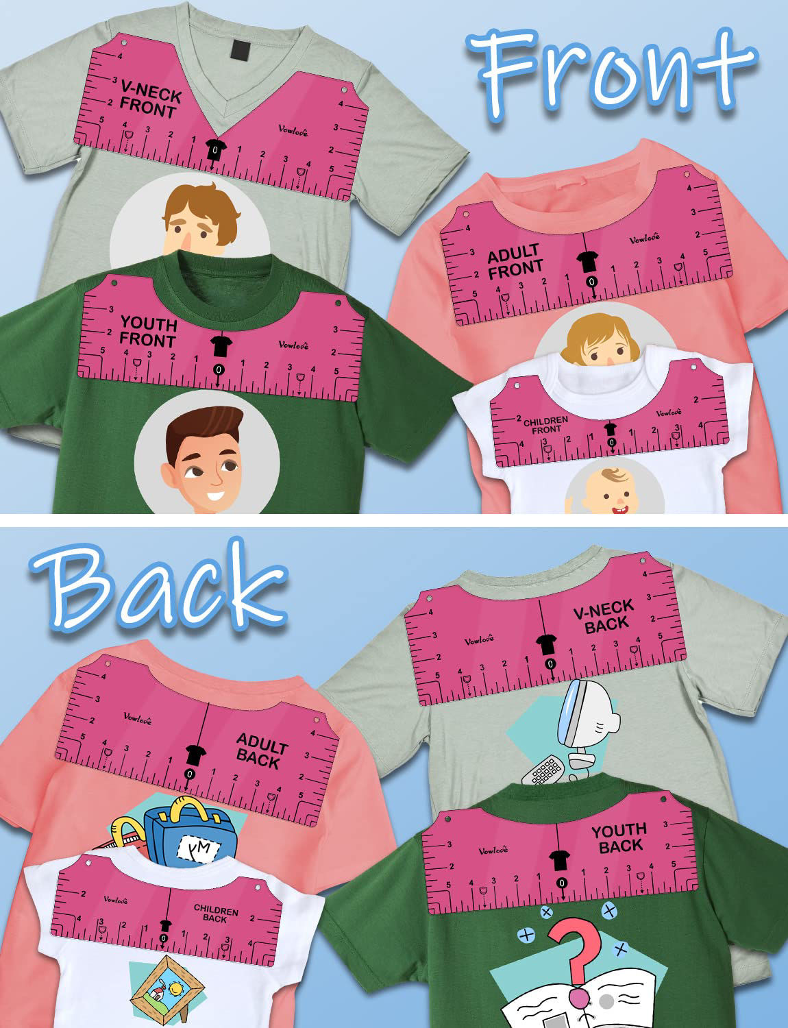 GetUSCart- Tshirt Ruler Guide for Vinyl Alignment: T Shirt Rulers to ...