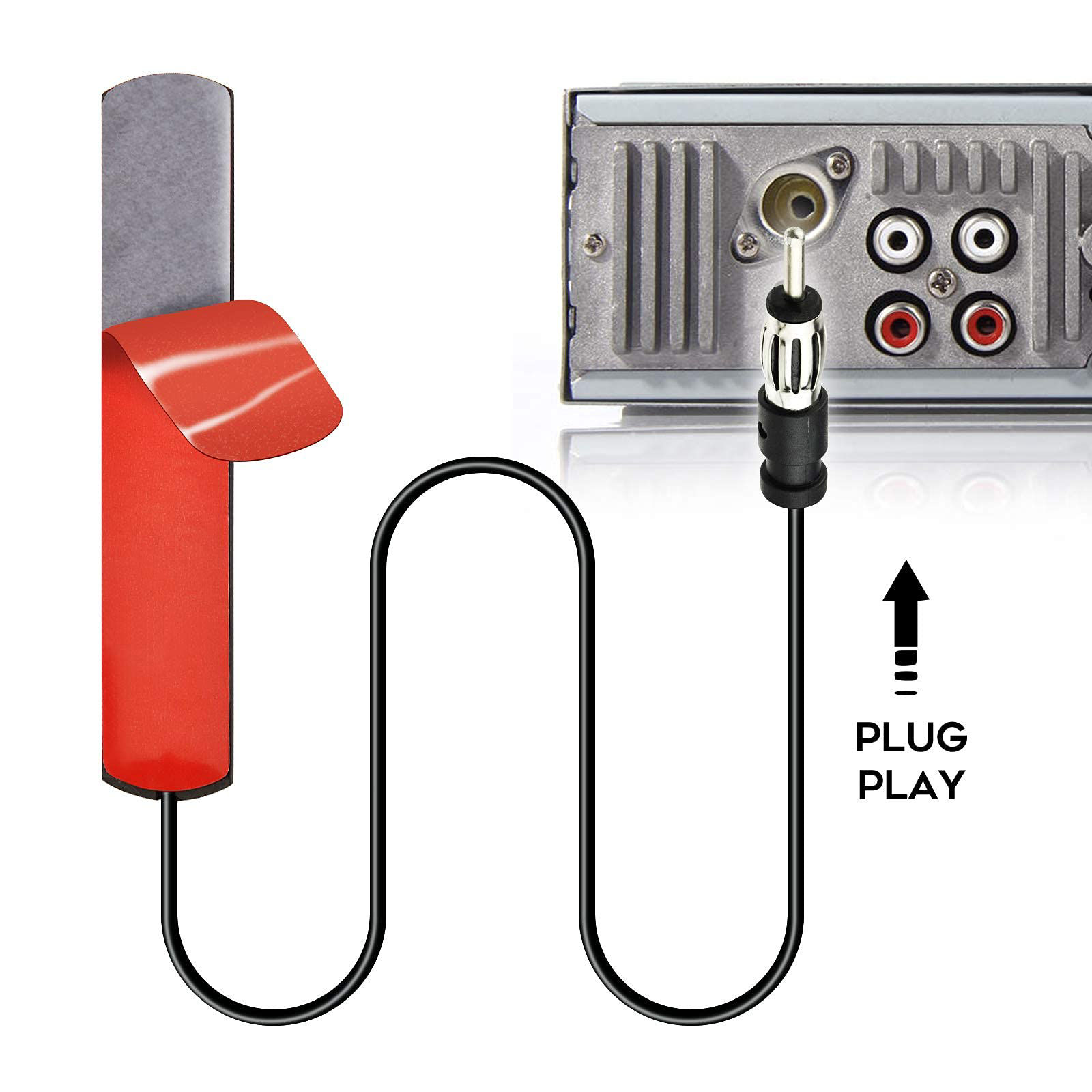 GetUSCart- Eightwood Car Stereo FM Radio Antenna, Hidden Windshield ...