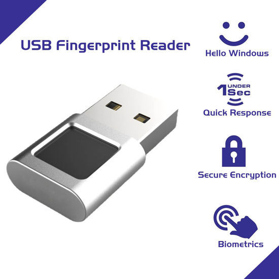 GetUSCart- USB Fingerprint Reader Mini Fingerprint Scanner PC Dongle Windows Hello Fingerprint ...