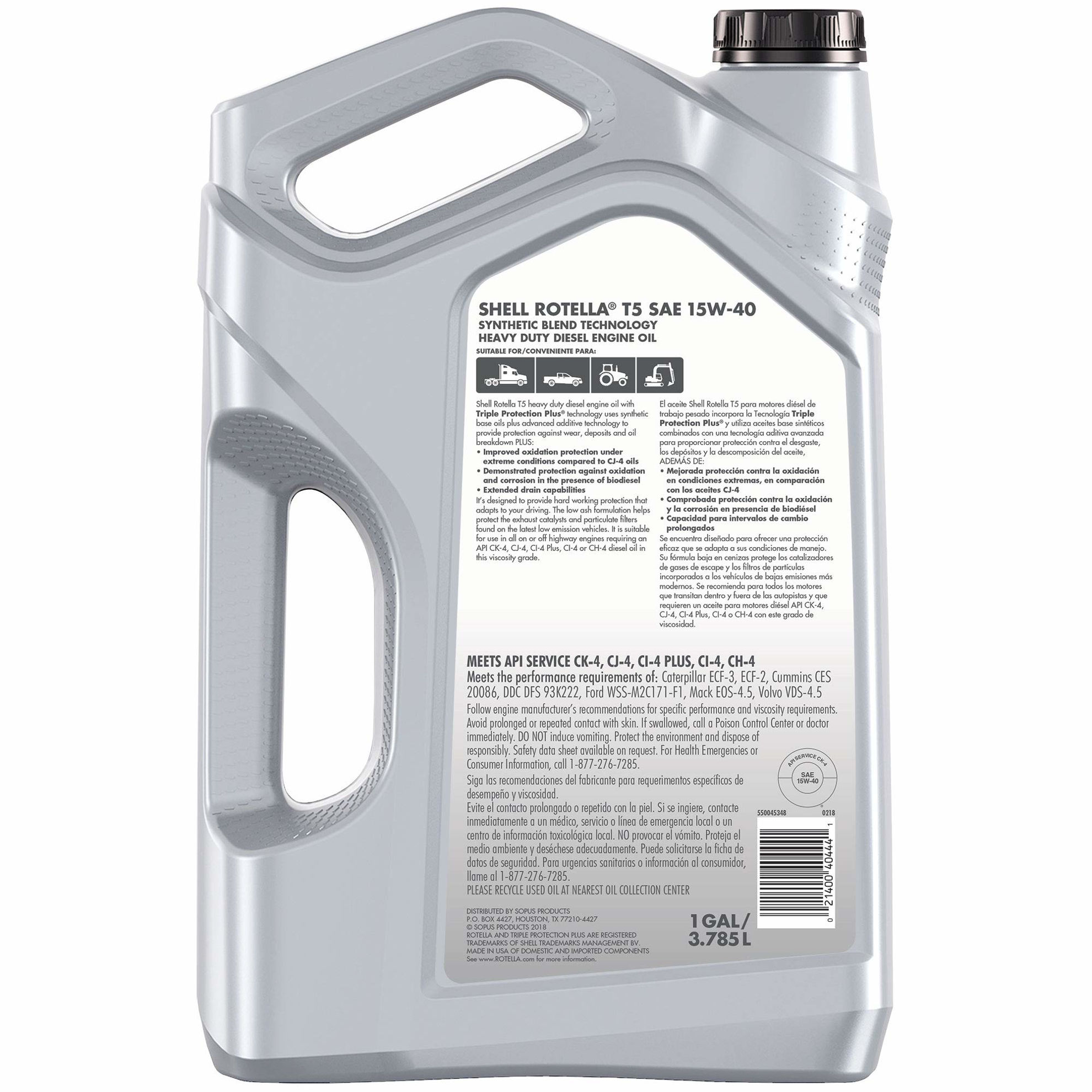 GetUSCart- Shell Rotella T5 Synthetic Blend 15W-40 Diesel Engine Oil (1 ...