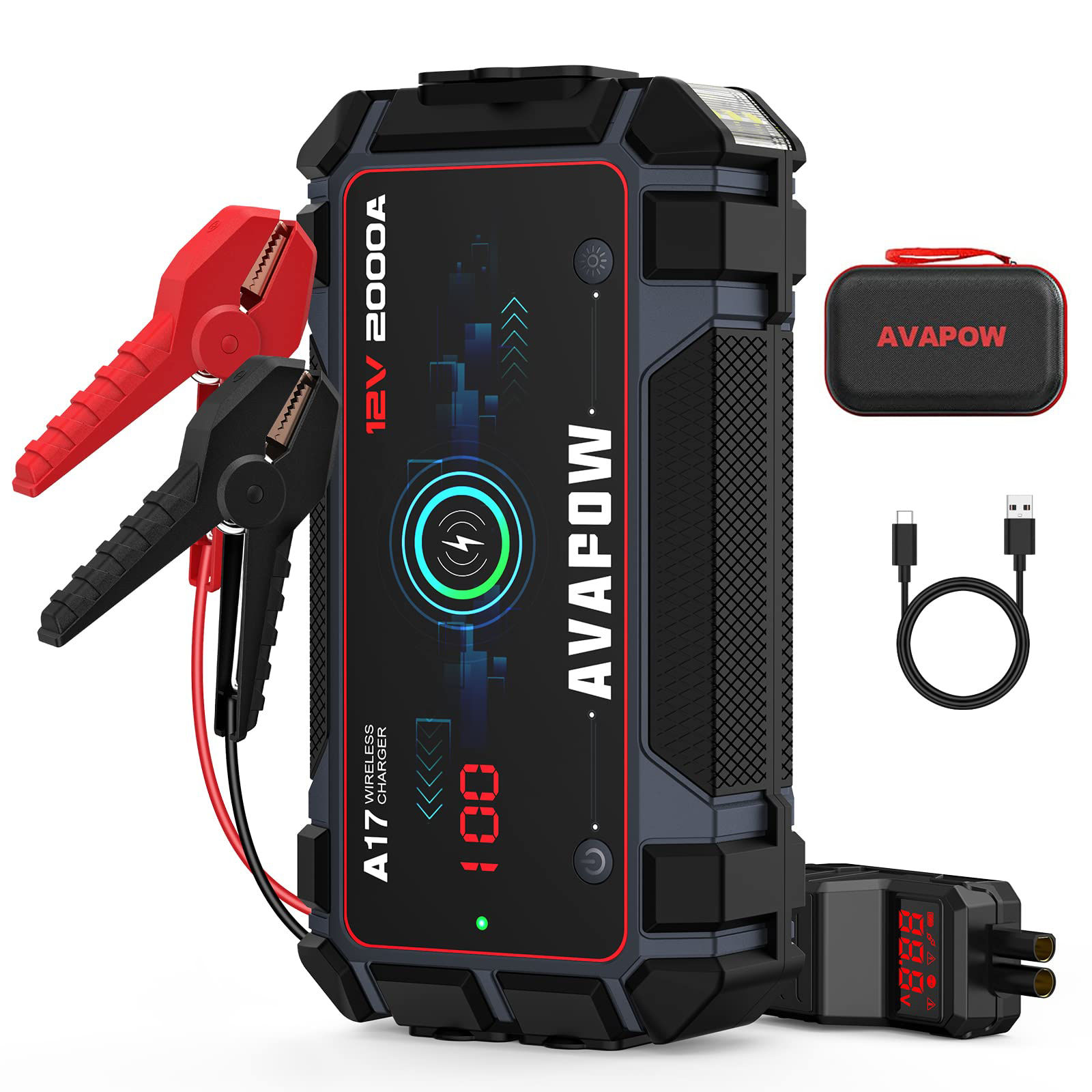 GetUSCart- AVAPOW Car Jump Starter 2000A Peak Jump Boxes for Vehicles ...