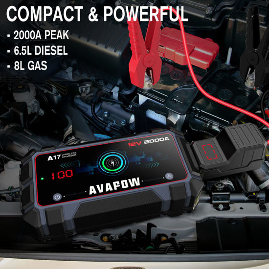 GetUSCart- AVAPOW Car Jump Starter 2000A Peak Jump Boxes for Vehicles ...