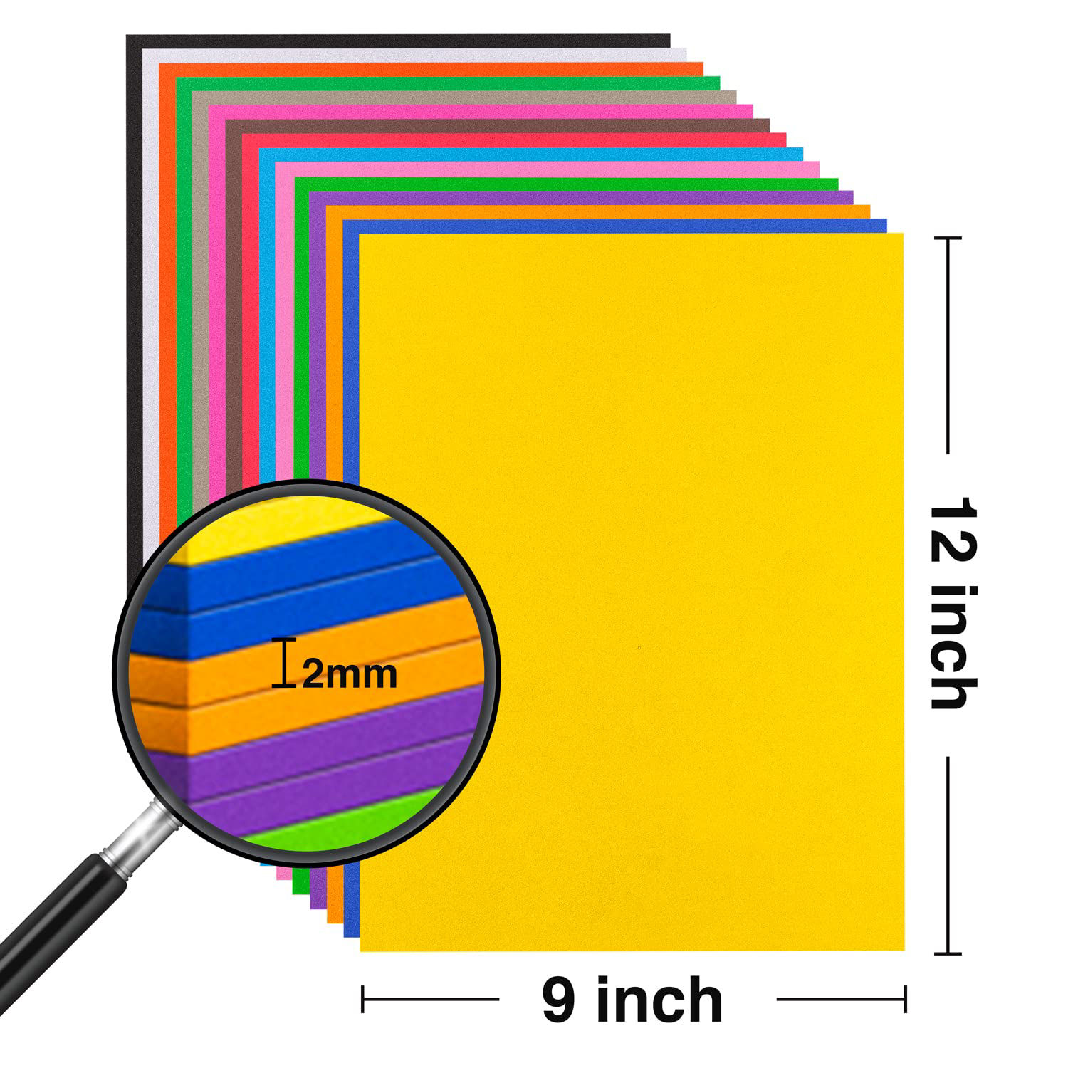 GetUSCart- MEARCOOH Foam Sheets Crafts 9x12 in 30Pack 15 Colors 2mm Eva ...