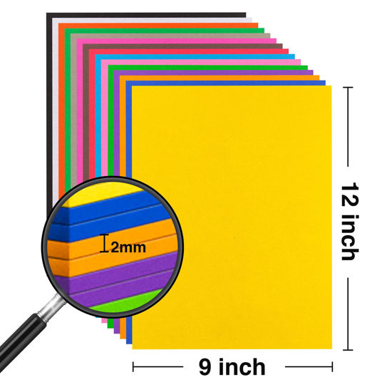 GetUSCart- MEARCOOH Foam Sheets Crafts 9x12 in 30Pack 15 Colors 2mm Eva ...