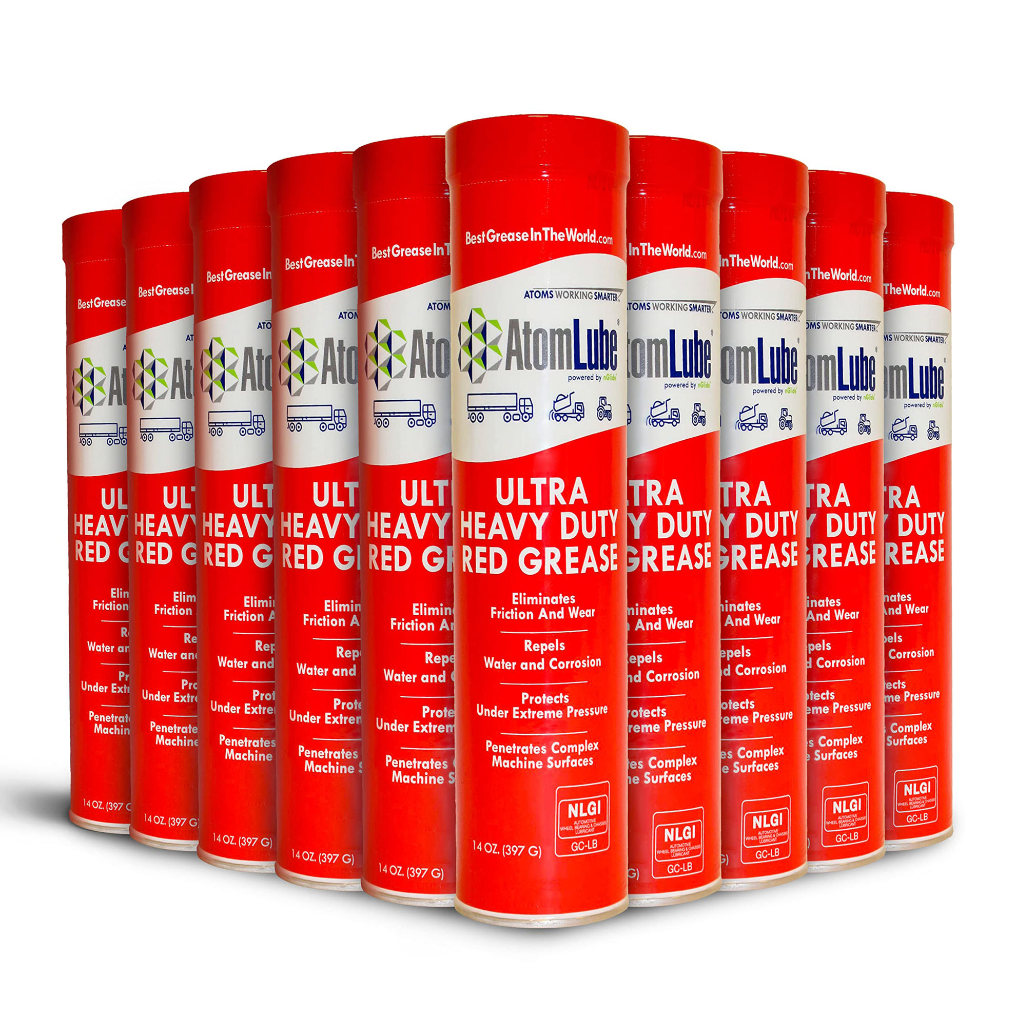GetUSCart- AtomLube Ultra Heavy Duty Red Grease, 10-Pack of 14 Oz ...