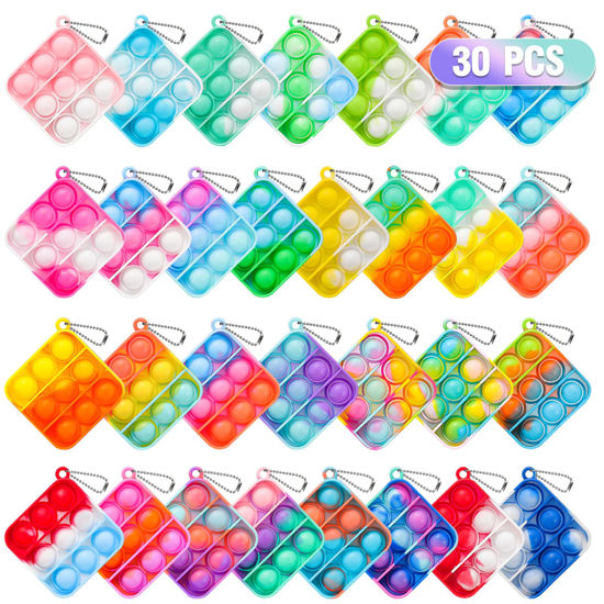 GetUSCart- Pop Fidget Toys Its Party Favors for Kids 4-8 8-12, 30 PCS Mini Pop Keychain It ...