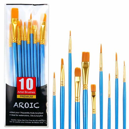 GetUSCart- Acrylic Paint Brush Set, 1 Packs / 10 pcs Watercolor Brushes ...