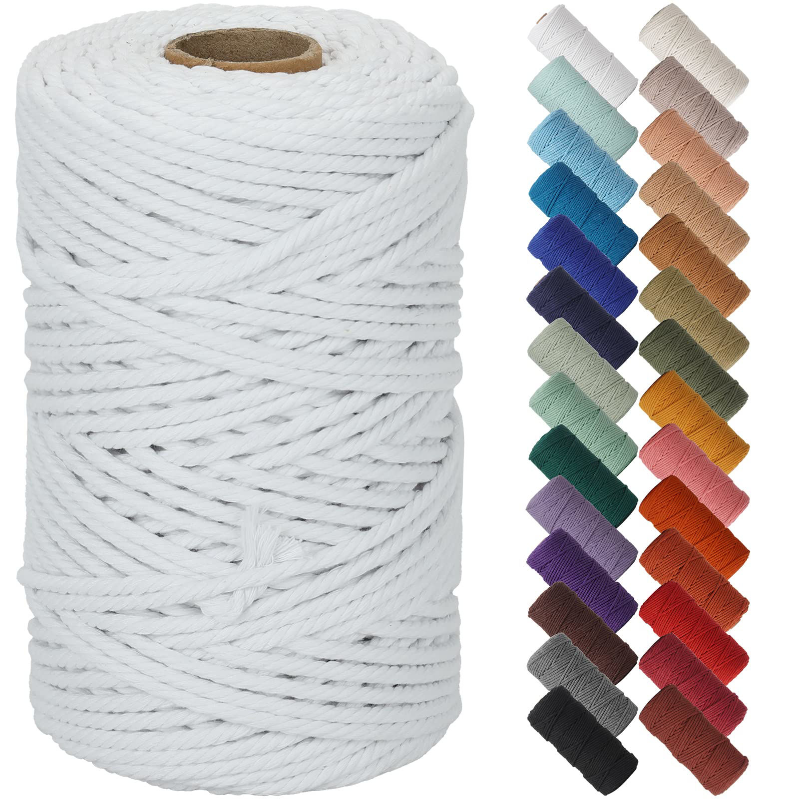 GetUSCart- NOANTA White Macrame Cord 5mm x 109yards, Colored Macrame ...