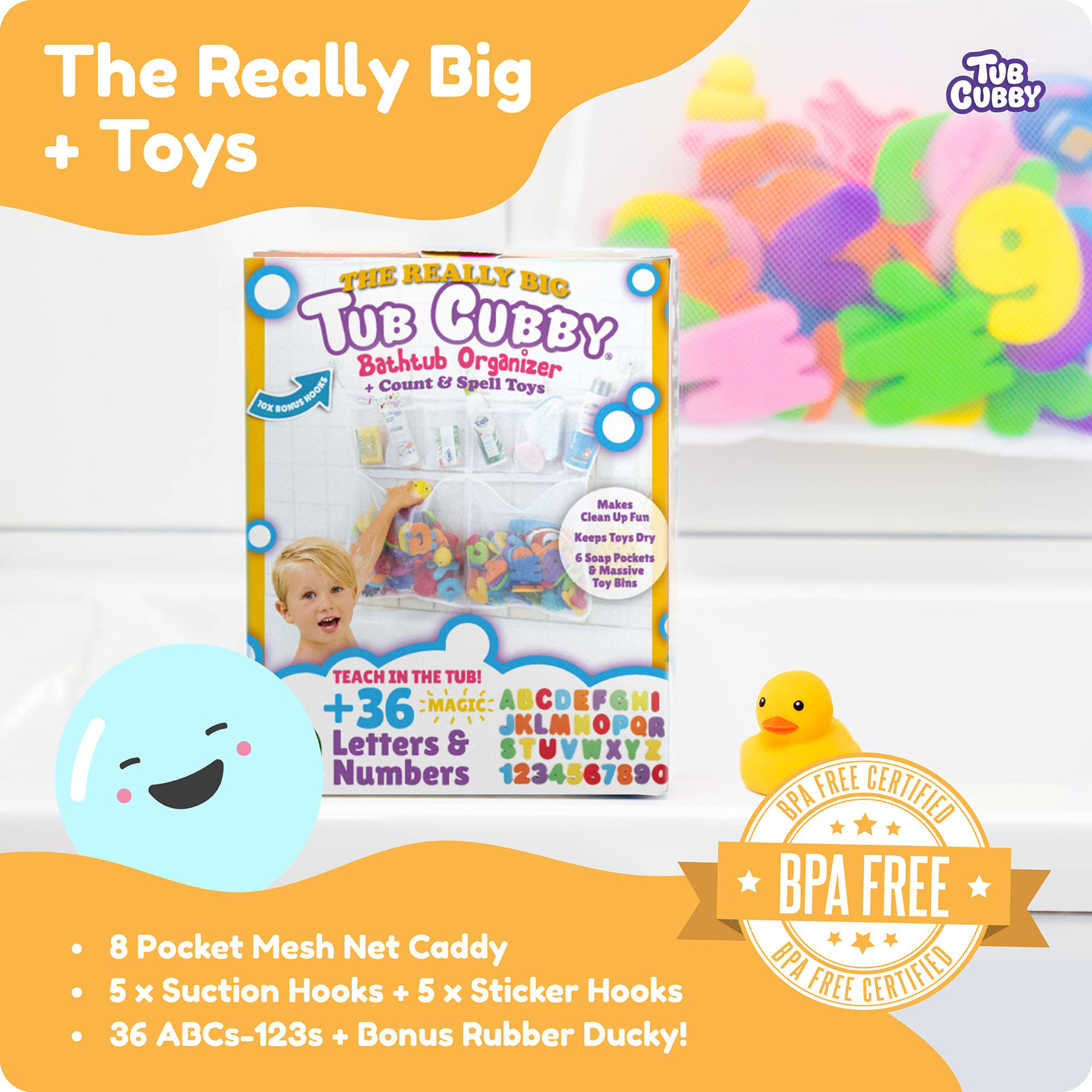 GetUSCart- Tub Cubby "Really Big Bath Toy Storage, Bathroom Hanging ...