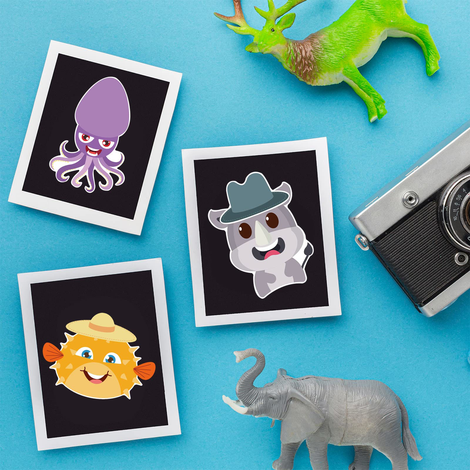 GetUSCart- 24 Sheets 8.27''×5.9'' Make Your Own Animals Stickers for ...